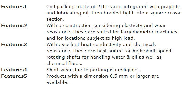 VALQUA No.7202 - PTFE Mixed Graphite packing